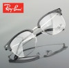 레이벤 Rayban 7216f New Clubmaster 레이밴 클럽마스터 하금테 뉴 안경테 블루라이트 실버 반뿔테 안경 변색